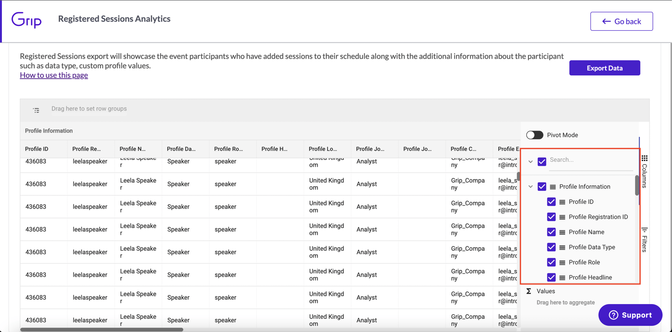 How To Use Analytics Tables on Grip as an Event Organiser