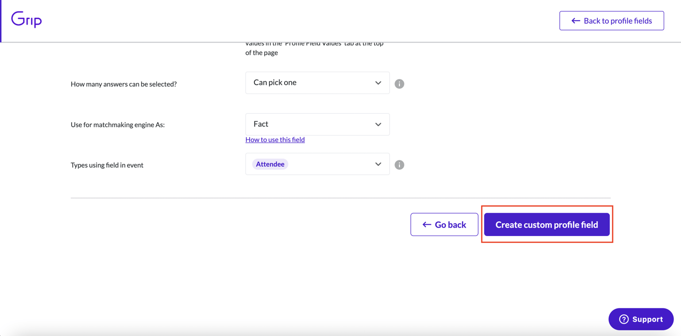 How to use and configure custom fields for data profile on Grip dashboard