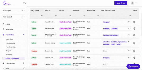 How to use and configure custom fields for data profile on Grip dashboard