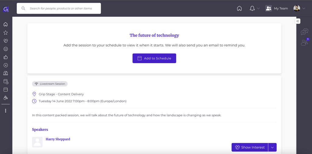 Stages and Elements of the Session Page