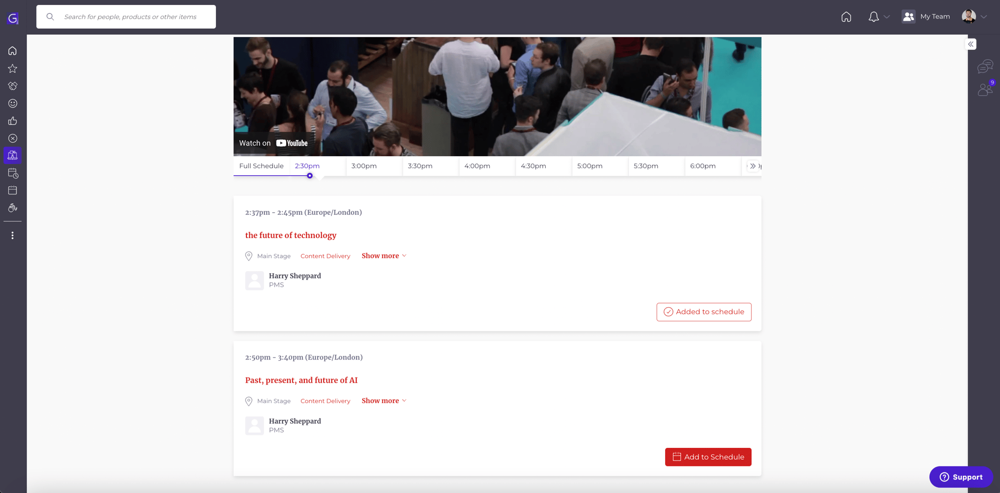 Stages and Elements of the Session Page
