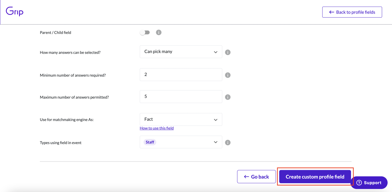 Minimum, Maximum, and Required Custom Profile Fields