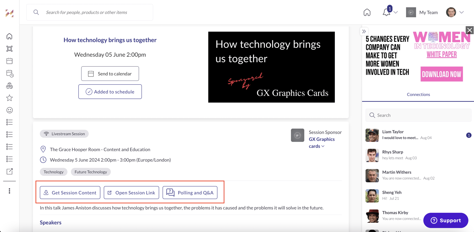 Stages and Elements of the Session Page