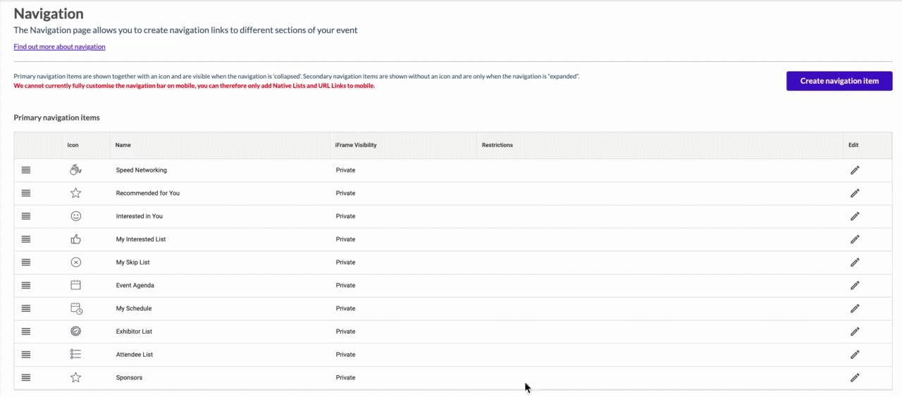 How Do I Configure Navigation Items on the Grip Engage Admin?
