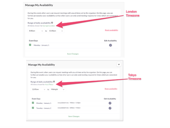 How do I manage my meeting availability on the platform?