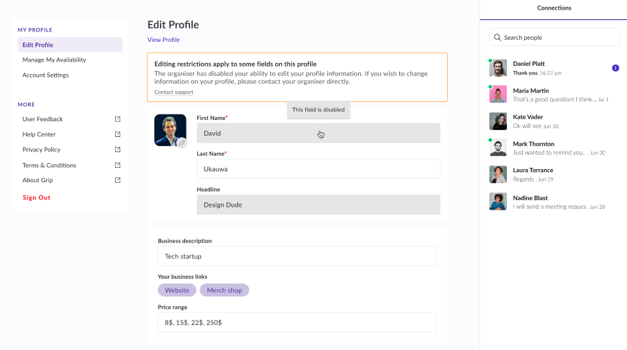 How do I edit my profile?