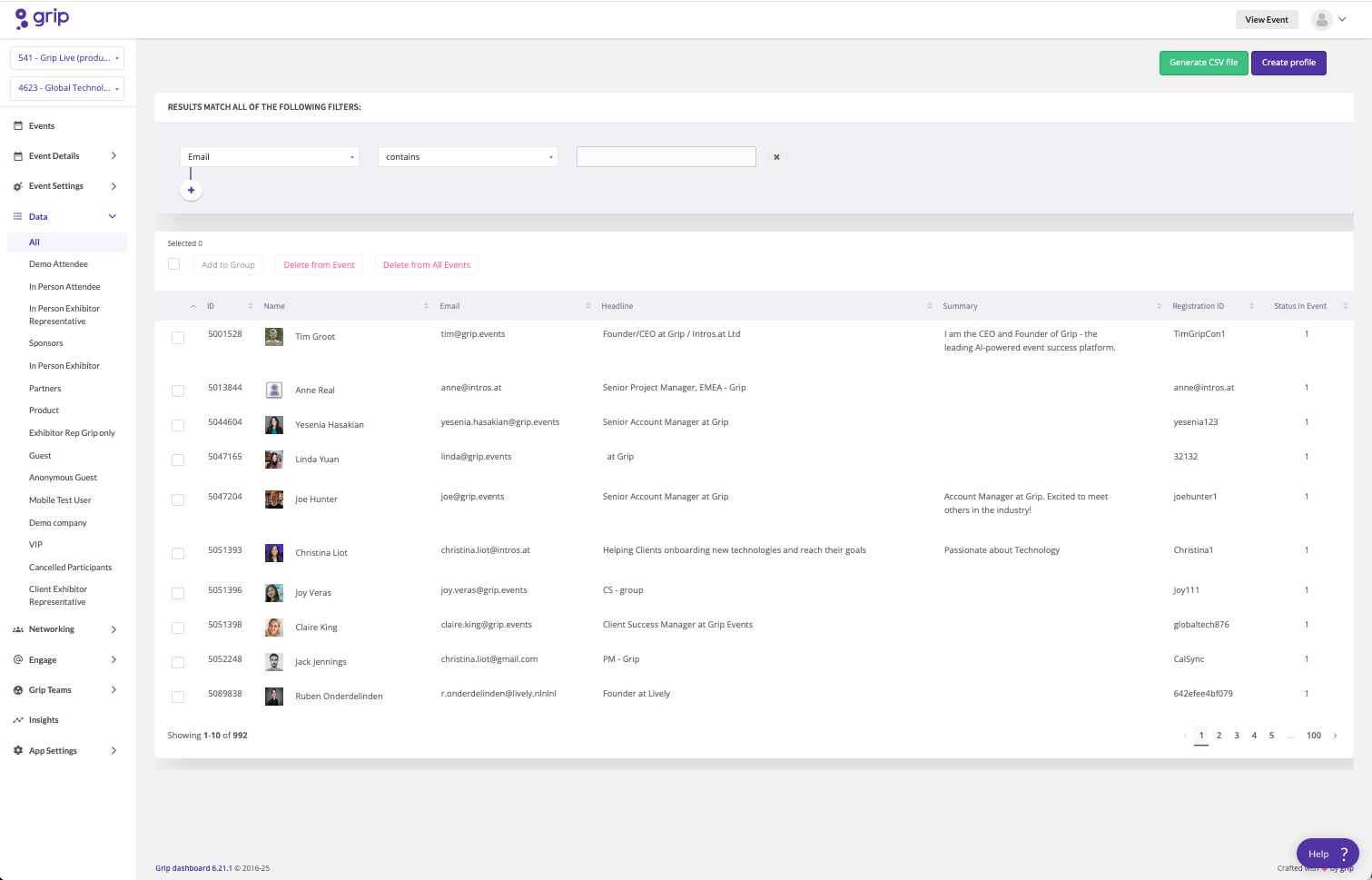 How Do I Manage Data Profiles on the Grip Engage Admin?