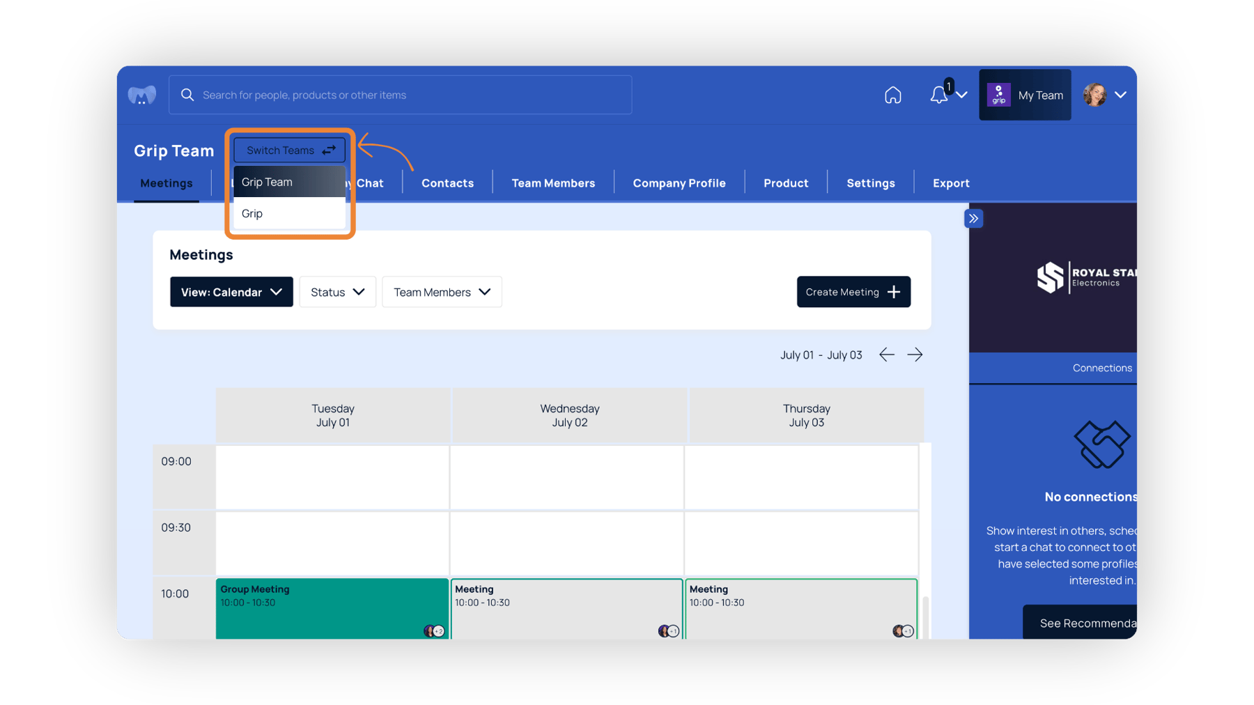 How to access and manage 'My Team' on event web platform