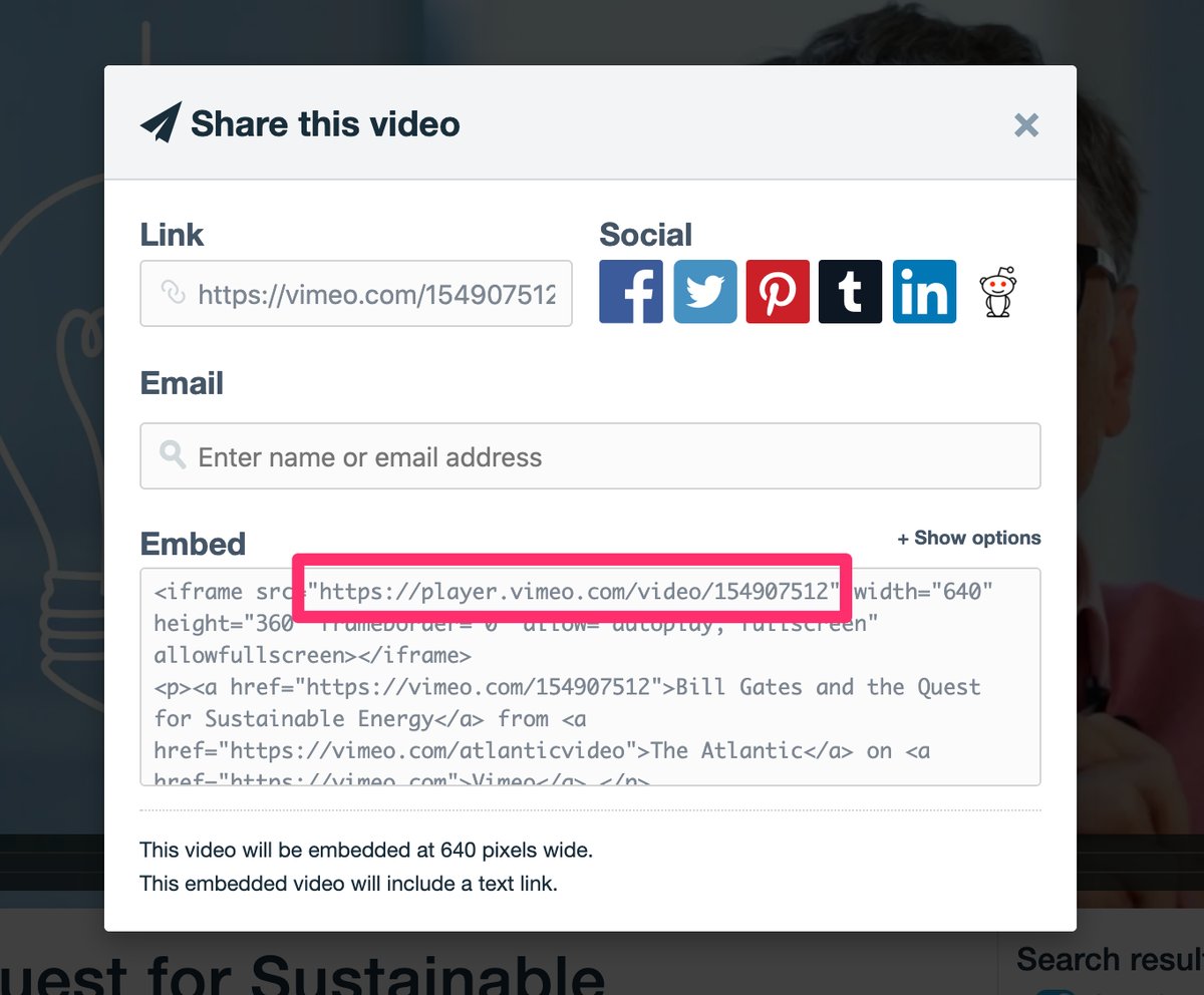 How to embed a YouTube or Vimeo video in your profile