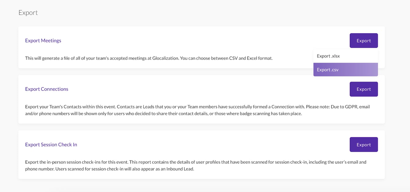 Exporting your team’s event data from the event platform (desktop only)